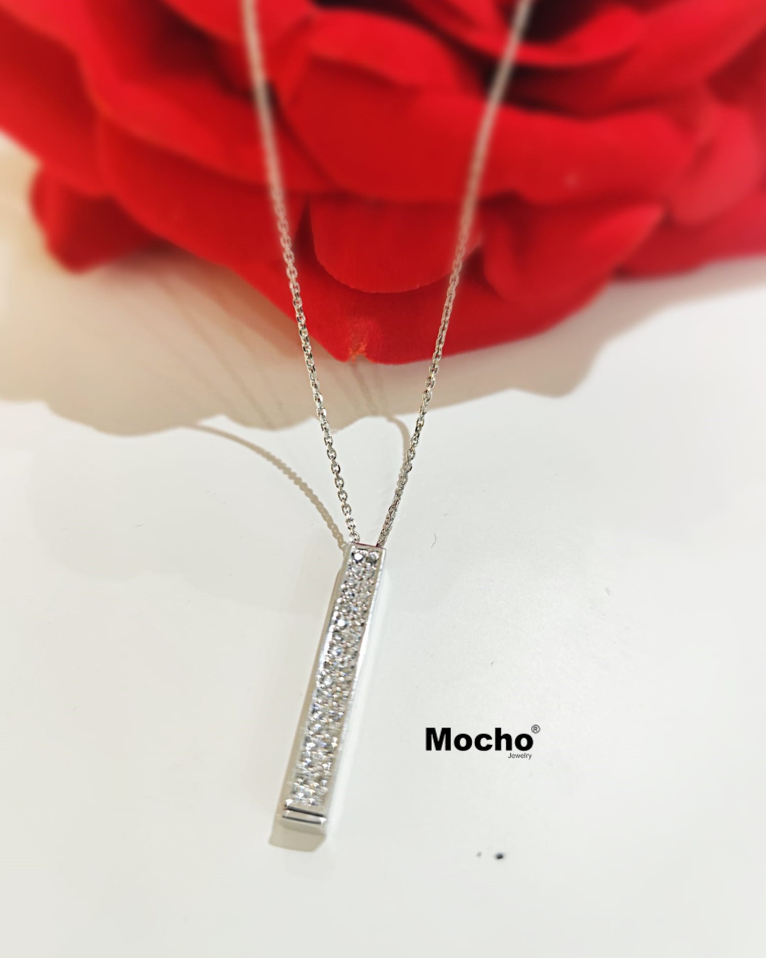 Colar Retangular Pendente Amo-te | Ourivesaria Milenium