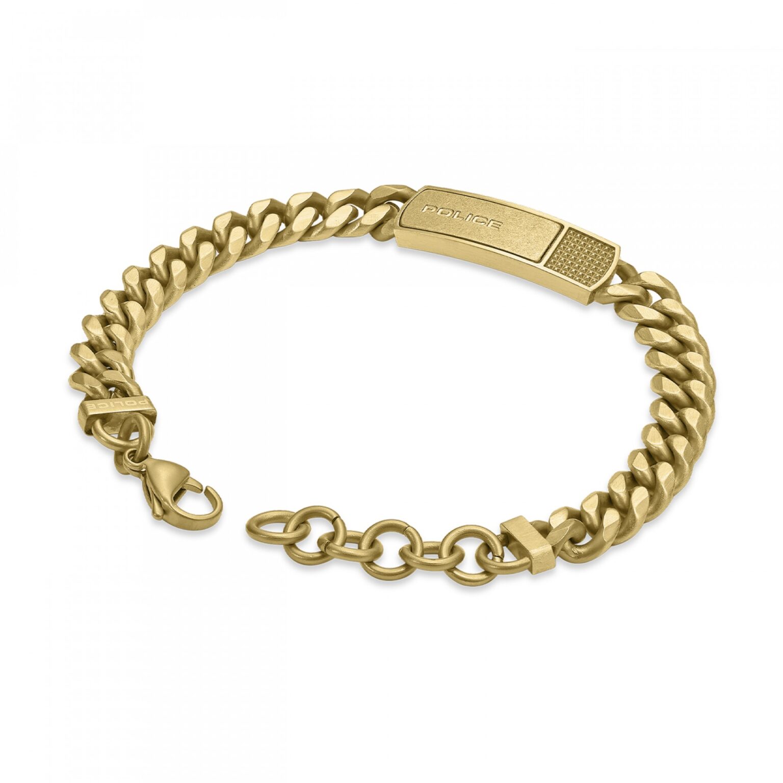 Pulseira Police Identity Dourada | Ourivesaria Milenium